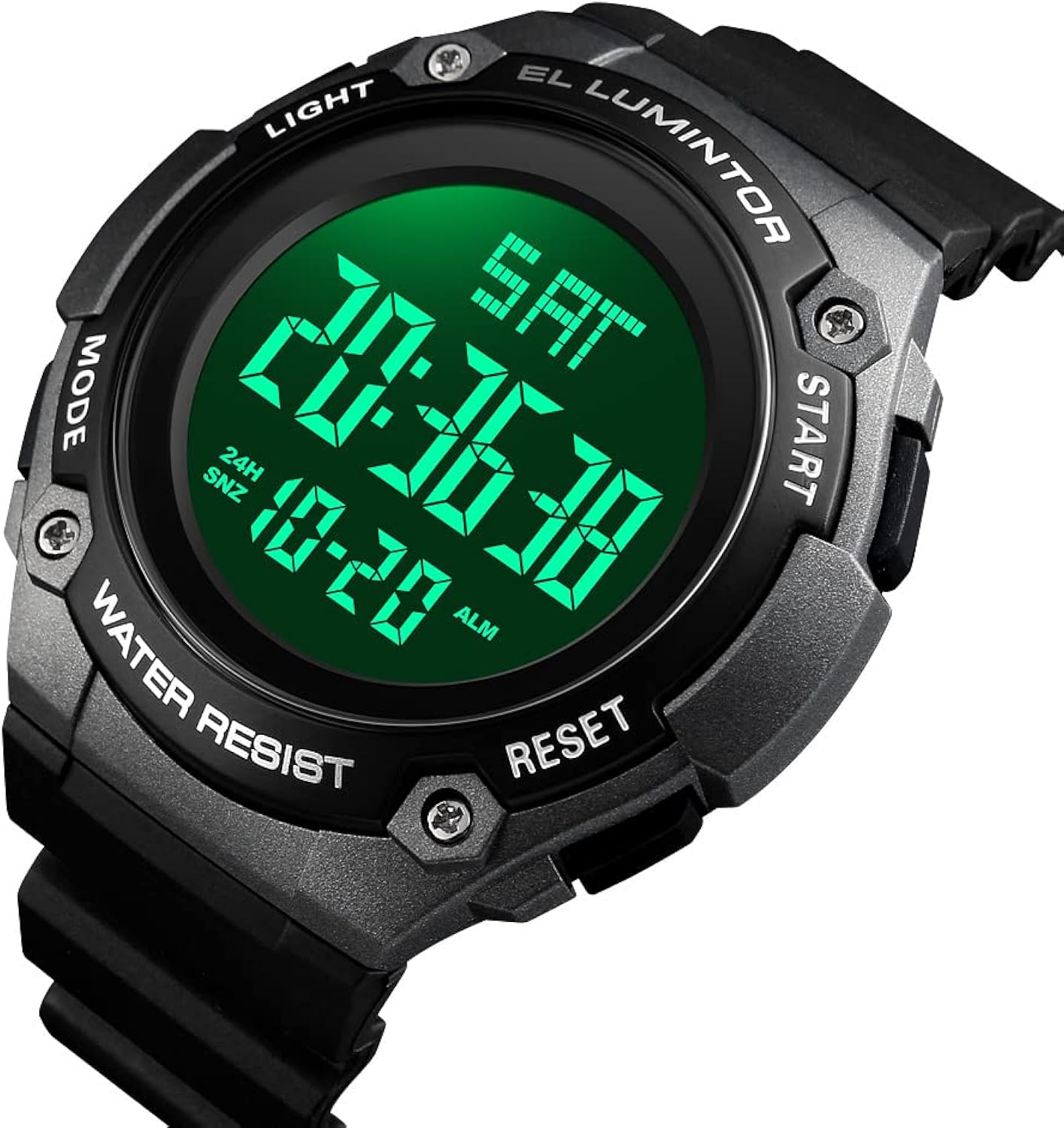 Men's Digital Sports Wrist Watch LED Screen Large Face Electronics Mil ...